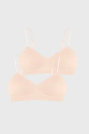 STRIPE & STARE Padded Bra Two Pack - Sand