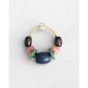 BY LILLA Beaded Bracelet Hair Tie - Prussian Blue