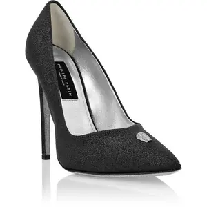 Philipp Plein Glitter Leather Pumps - Black