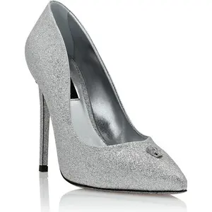 Philipp Plein Glitter Decollete Pumps Women Silver