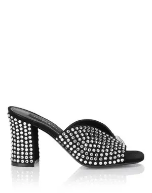 Philipp Plein Suede Platform Sandals With Rhinestone Embellishments