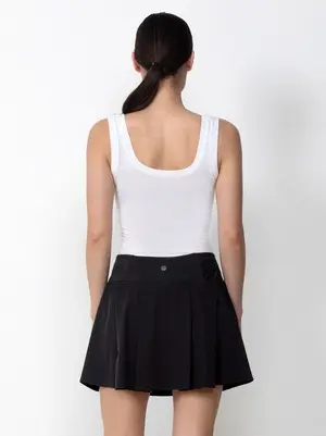 SINGLE STITCH Pleated Skort With Built-in Shorts - Black