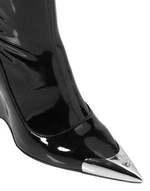 Philipp Plein Thigh-high Latex Boots With Metal Toe Cap