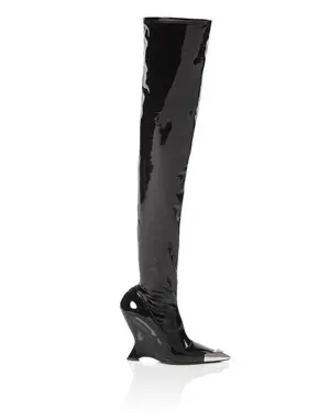 Philipp Plein Thigh-high Latex Boots With Metal Toe Cap