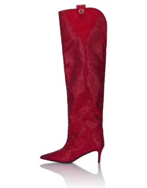 Philipp Plein Low-heel Overknee Boots Mixed Strass 6