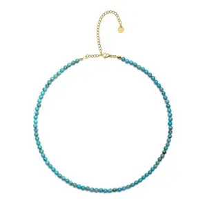SEVEN SAINTS Turquoise Choker Necklace - Gold
