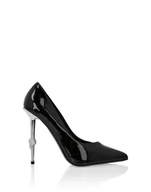 Philipp Plein Patent Leather Stiletto Pumps With Embellished Heel