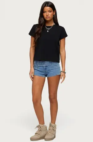 EDIKTED Perfect Basic Stretch Cotton T-shirt