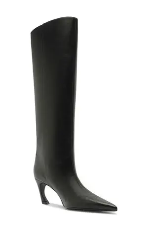 Schutz Lexi Pointed Toe Knee High Boot - Black
