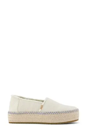 Toms Valencia Platform Espadrille - White Multi
