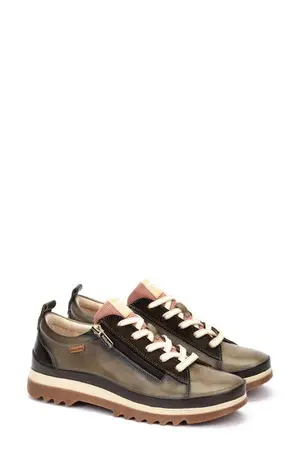 Pikolinos Vigo Leather Sneakers With Zip Closure - Sage