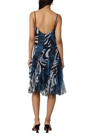 Diane Von Furstenberg Rafferty Mixed Print Silk Chiffon Dress