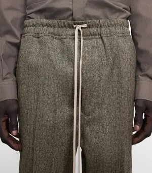Rick Owens Cotton-wool Drawstring Trousers