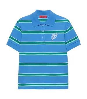 Max & Co. Cotton Striped Polo Shirt - Blue
