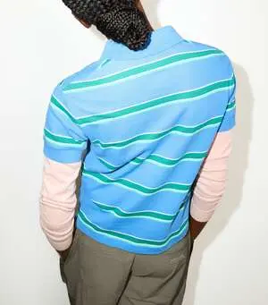 Max & Co. Cotton Striped Polo Shirt - Blue