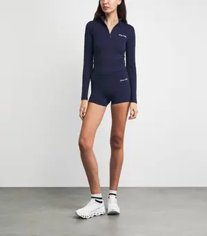 SPORTY & RICH Logo Serif Biker Shorts