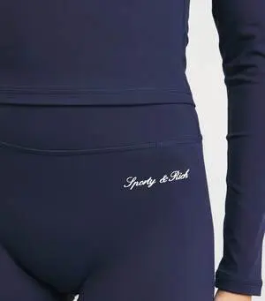 SPORTY & RICH Logo Serif Biker Shorts