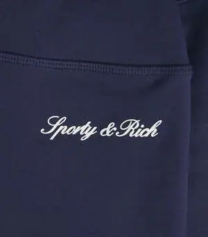 SPORTY & RICH Logo Serif Biker Shorts