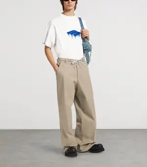 Balenciaga Cotton Drawstring Oversized Chinos