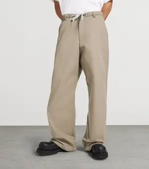 Balenciaga Cotton Drawstring Oversized Chinos
