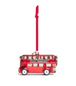Harrods London Bus With Lights Tree Decoration - Red