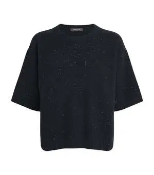Fabiana Filippi Wool-blend Sequin Sweater - Blue