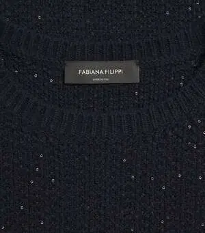 Fabiana Filippi Wool-blend Sequin Sweater - Blue