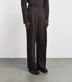 Barena Venezia Virgin Wool Pleated Wide-leg Trousers