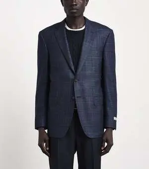 Canali Wool-cashmere-silk Blazer - Navy