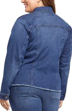 NYDJ Fray Hem Denim Trucker Jacket