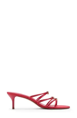 Mango Kitten Heel Satin Strap Sandal