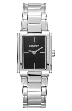 Dkny Rectangular Two-hand Bracelet Watch - Grey
