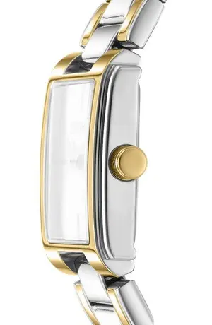 Dkny Rectangular Two-hand Bracelet Watch - Silver/gold Multi