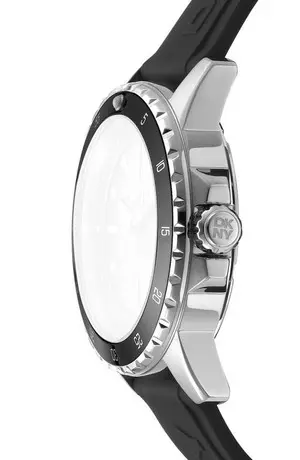 Dkny Sport Silicone Strap Watch - Silver/strap