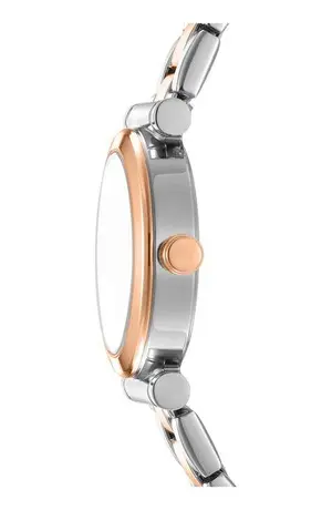 Dkny Essentials Two-tone Crystal Marker Bracelet Watch - Silver
