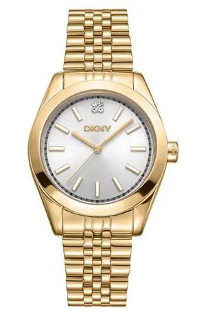 Dkny Nolita Two-tone Stainless Steel Bracelet Watch With Crystal Accents - Silver