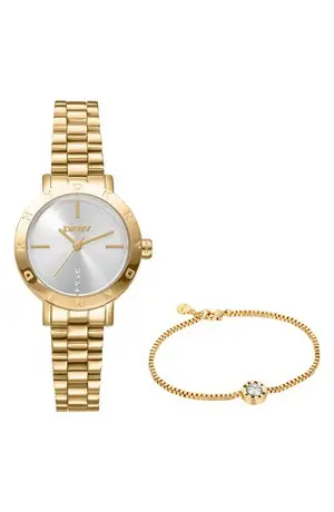 Dkny L 165 Bracelet Watch & Bracelet Set - Silver