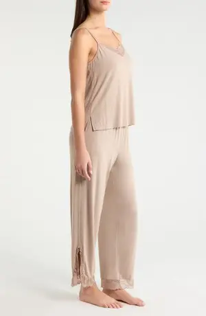Nordstrom Moonlight Eco Lace Trim Pajamas - Tan