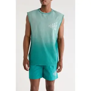 PURPLE BRAND Distressed Sleeveless Graphic T-shirt - Green
