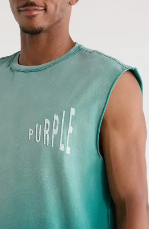 PURPLE BRAND Distressed Sleeveless Graphic T-shirt