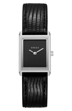 BREDA Small Virgil Leather Strap Tank Watch