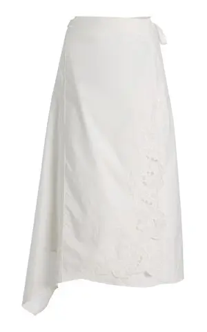 SIR. Klara Lace-trimmed Satin Midi Skirt - Ivory