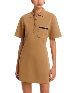 3.1 Phillip Lim Short Sleeve Polo Mini Dress - Sand