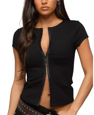 EDIKTED Whitley Hook & Eye Top - Black
