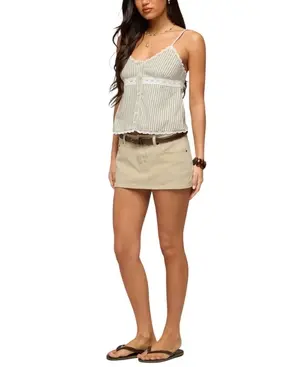 EDIKTED Elodie Lacey Striped Tank Top