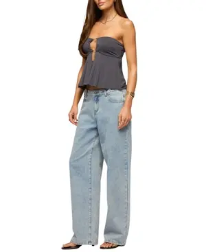 EDIKTED Nikita Strapless Cutout Top