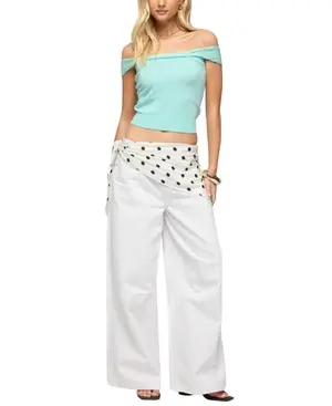 EDIKTED Sami Off Shoulder Knit Top