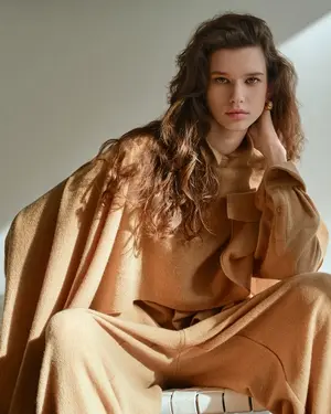 DARKPARK Phebe Wool Wide Leg Pants - Camel
