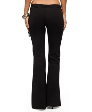 EDIKTED Junipar Waist Tie Flared Pants