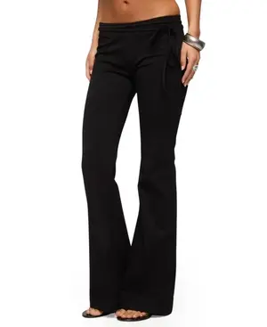 EDIKTED Junipar Waist Tie Flared Pants